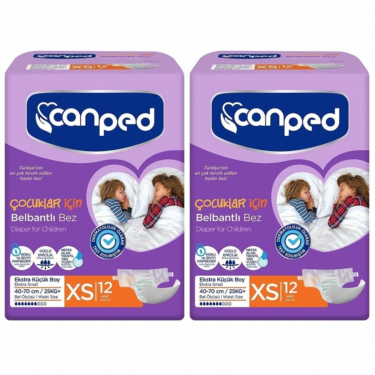 Canped Belbantlı Çocuklar İçin Hasta Bezi Ekstra Küçük Boy (XS) 24 adet ...