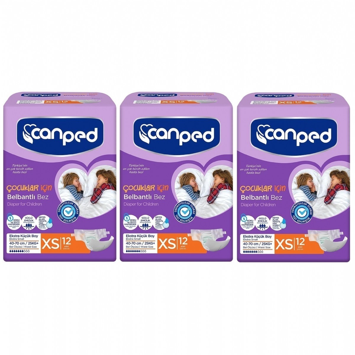 Canped Belbantlı Çocuklar İçin Hasta Bezi Ekstra Küçük Boy (XS) 36 adet ...