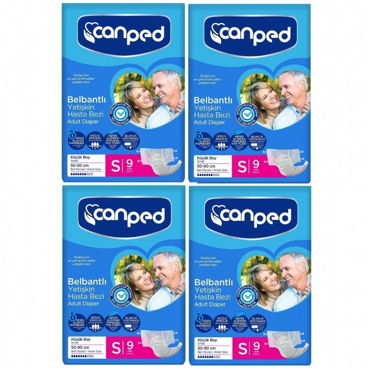 Canped Tekstil Yüzeyli Belbantlı Yetişkin Hasta Bezi Küçük S (Small) 36 ...